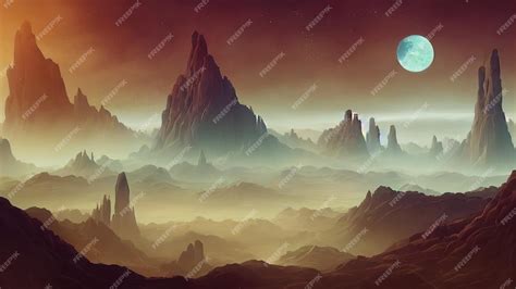 Premium Photo Fantasy Landscape Surrealism Digital Art Style