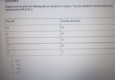 Solved QUESTIUN 4Suppose You Are Given The Following Data On Chegg Com