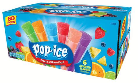 Pop Ice Assorted Flavors Freezer Pops 1 5 Fl Oz 80 Count Brickseek