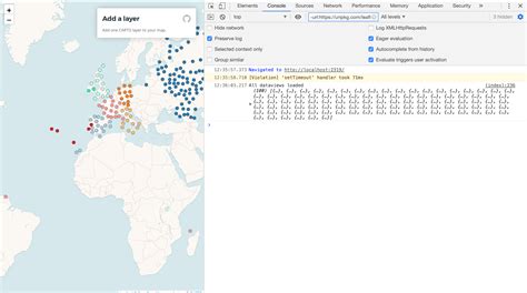 getting data manually from carto js four dataview geographic