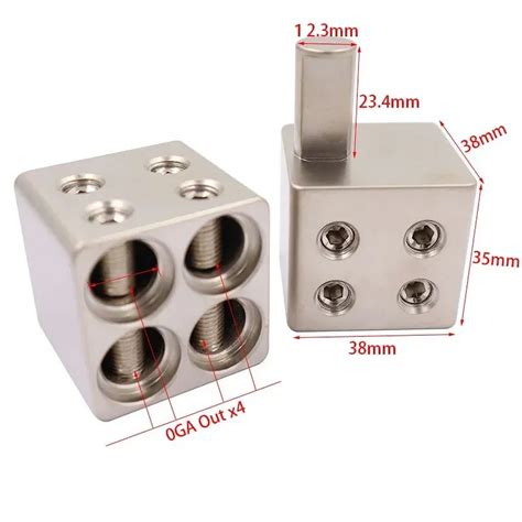 1pair Car Audio Splitter Wire Power Supply Terminal Audio Amplifier Dual 1 0 Gauge To 1 0 Gauge