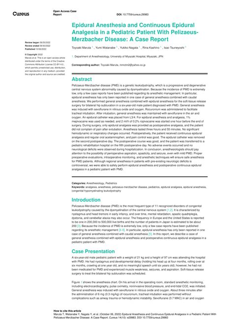 Pdf Epidural Anesthesia And Continuous Epidural Analgesia In A