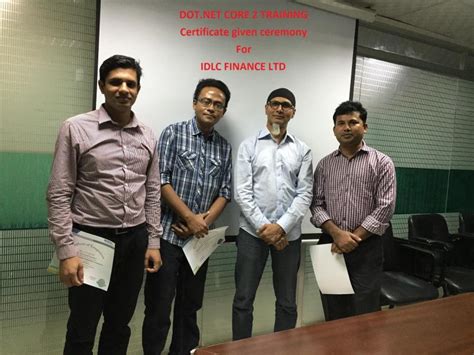 Abdur Rahman Joy On Linkedin Training On Aspnet Mvc Core 2 Certificates Given Ceremony For Idlc