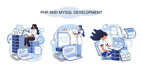 php and mysql development software website vector image