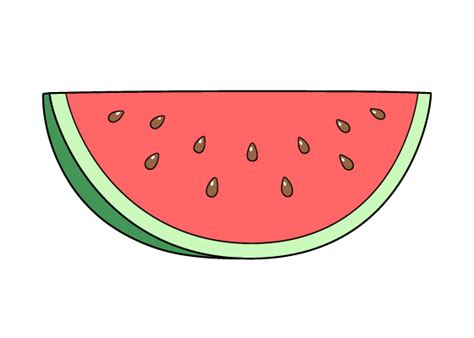 How To Draw A Watermelon Slice 6 Steps Easyartstart