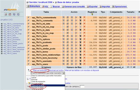 Cómo optimizar o reparar la base de datos por PhpMyAdmin Blogodisea