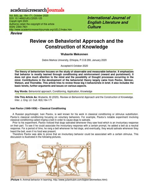 Behaviorist Approach Article Pdf