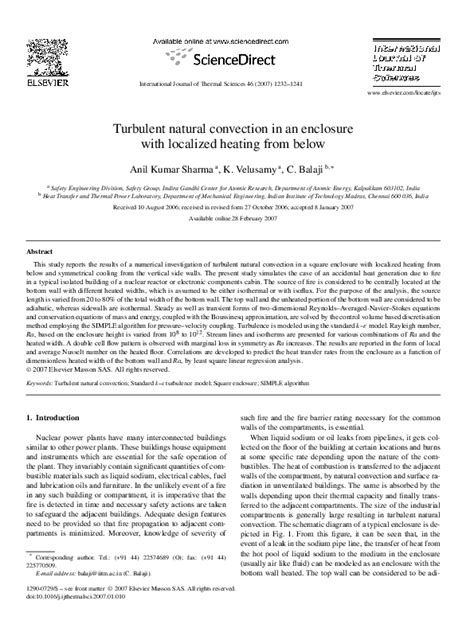 Pdf Turbulent Natural Convection In An Enclosure With Localized Heating From Below