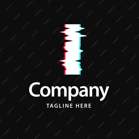 I 글리치 로고 비즈니스 브랜드 아이덴티티 디자인 벡터 일러스트 레이 션 무료 벡터