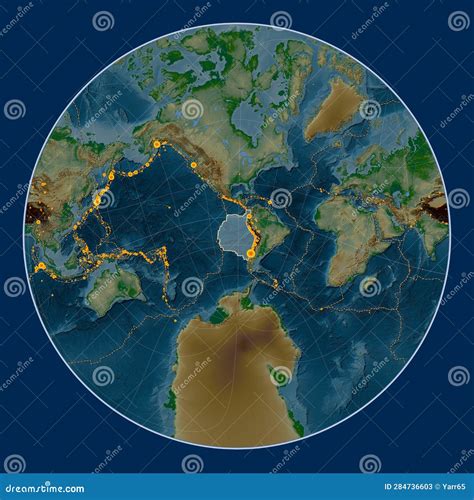 Nazca Tectonic Plate Physical Lagrange Oblique Earthquakes An Stock Illustration
