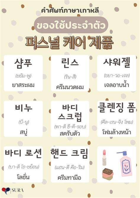 [ภาษาเกาหลี] คำศัพท์ภาษาเกาหลี หมวดของใช้ส่วนตัว — Sura Korean Bbq