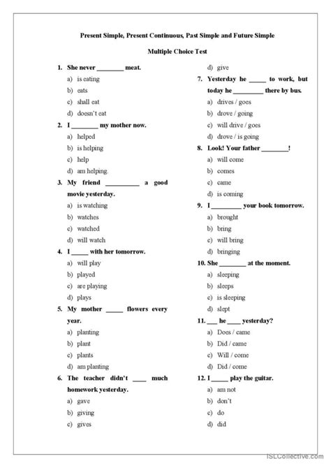 Multiple Choice Test