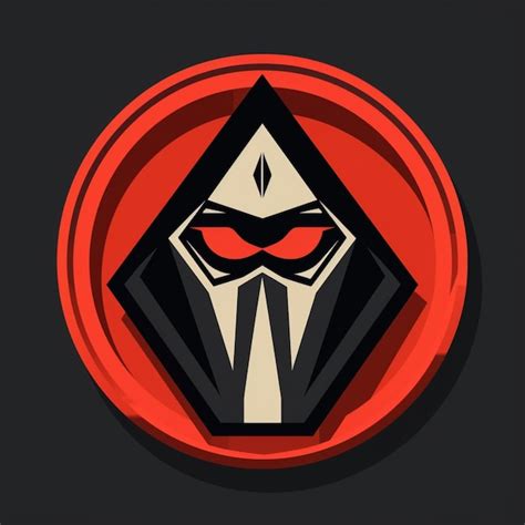 Premium Photo Logo Of A Badge Iconic Flat Vector Red And Black