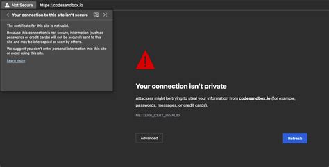 Codesandbox Io Invalid Ssl Certificate Stack Overflow