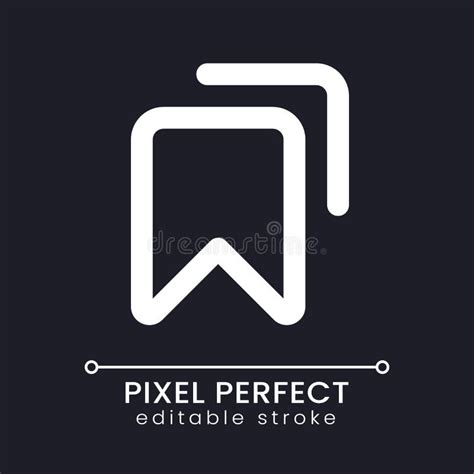 Saved Messages Pixel Perfect White Linear Ui Icon For Dark Theme Stock Vector Illustration Of
