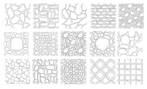 Hand Drawing Seamless Patterns Of Street Pavement Stock Vector Illustration Of Outdoor