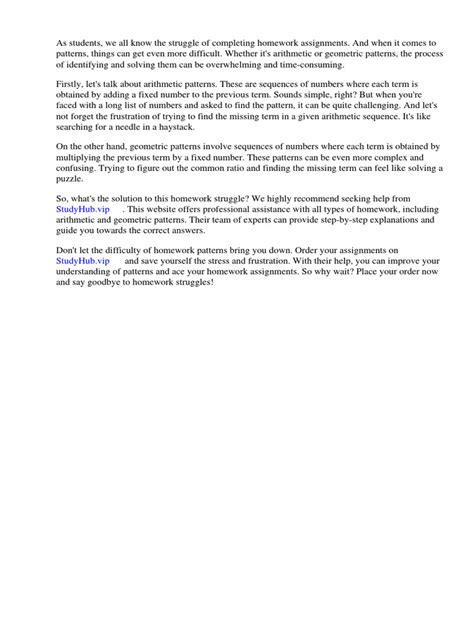 Homework Patterns Arithmetic And Geometric Pdf Geometry Mathematics