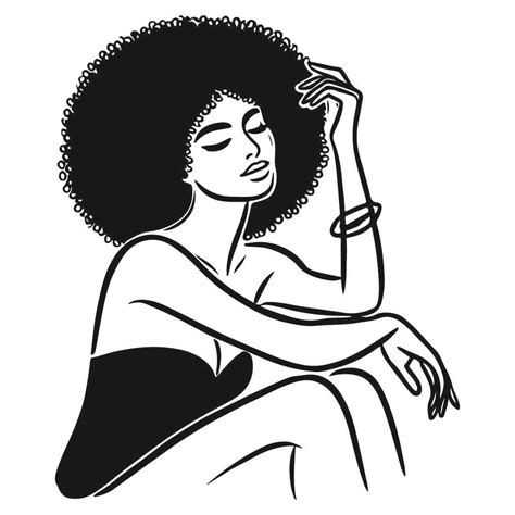 Free Beautiful Black Woman Svg Black And White Svg Vector File For