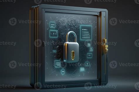 Illustration Of A Digital Screen With A Security Concept Lock Symbolizing Protection Against