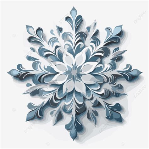 Snowflake Pattern Vector Sticker Clipart Beautiful Blue And Gray Paper Snowflake On White