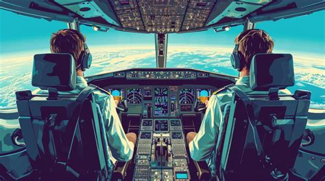Premium Ai Image Graphic Illustration Of Pilot And Copilot In The Airplane Cockpit Ai