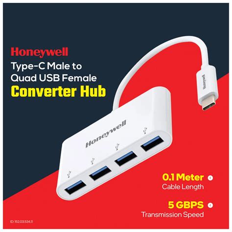 Honeywell Type C Male To Quad USB Female USB HUB Price In BD RYANS