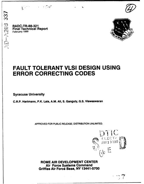 PDF Fault Tolerant VLSI Very Large Scale Integration Design Using