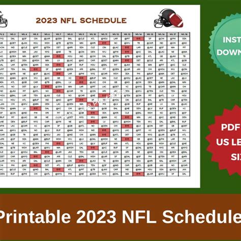 2023 Nfl Schedule Printable With Logos