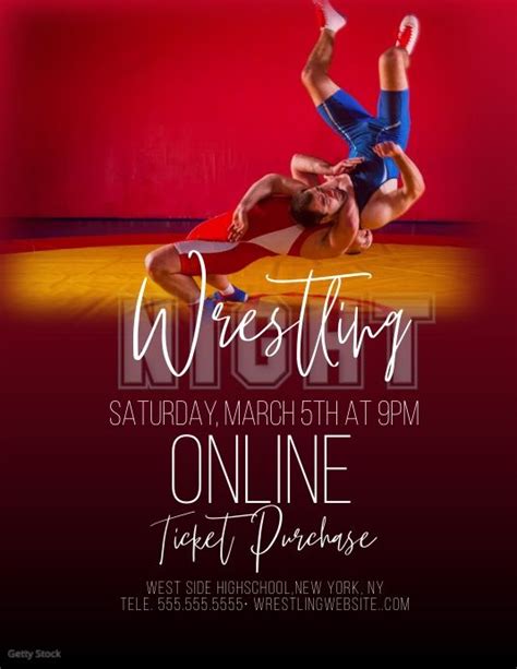 Modern Wrestling Event Flyer Wrestling Flyer Flyer Template