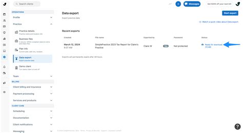 Data Export Exporting Client Information SimplePractice Support