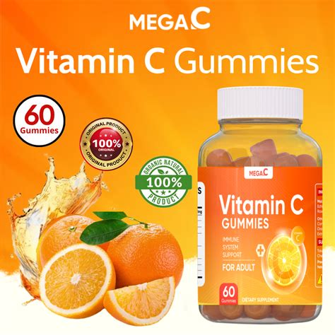 Vitamin C Gummies Megac Ascorbic Acid Original Immunity Boost Slim Body