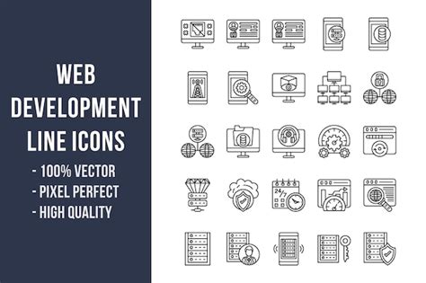 Premium Vector Web Development Line Icona