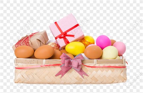 부활절 깜짝 바구니의 오색알 선물 Png 일러스트 무료 다운로드 Lovepik