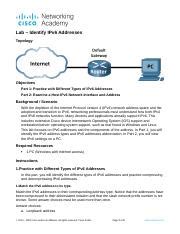 12 7 4 Lab Identify IPv6 Addresses Docx Lab Identify IPv6 Addresses Topology Objectives