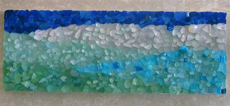 Sea Glass Mosaic By North Sea Glass Mosaic With A Few Beads And Mineral Stones By North Sea