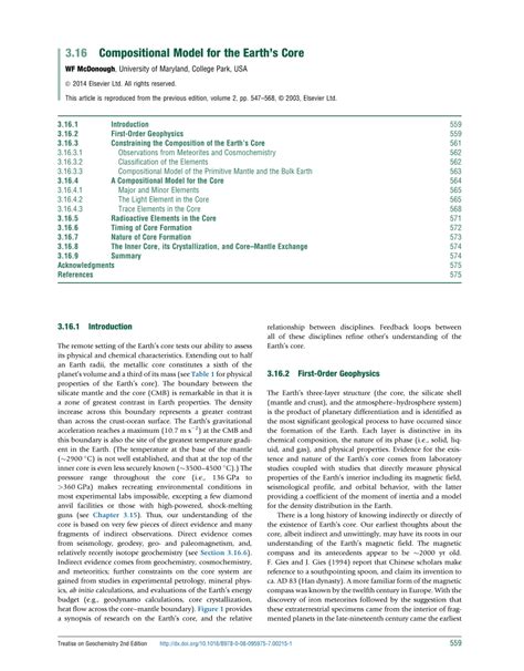 pdf compositional model for the earth s core