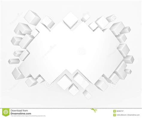 White Abstract Geometric Background From Cubes 3d Render Stock