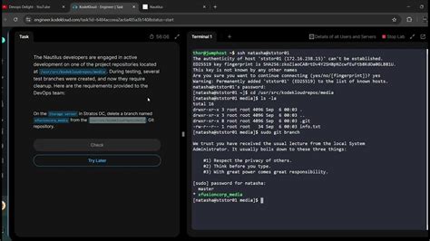 Kodekloud Engineer Git Tasks Level 1 Task 5 Delete Git Branch Youtube