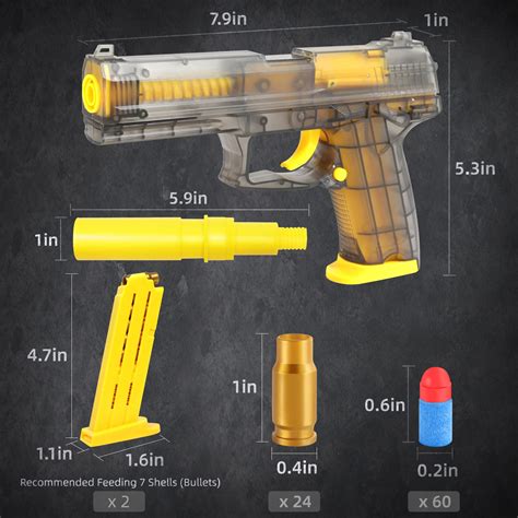 Buy Yooyid Toy Gun Shell Ejection Pistol With Magazine Bullets Yellow