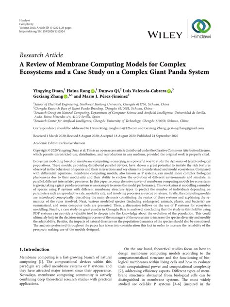 pdf a review of membrane computing models for complex ecosystems and