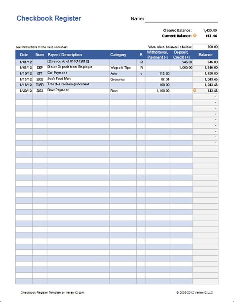 excel ledger templates
