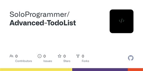 Advanced Todolistindexhtm At Main · Soloprogrammeradvanced Todolist