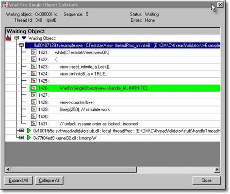Thread Validator Tutorial Potential Deadlock Caused By An Infinite Wait Software Verify