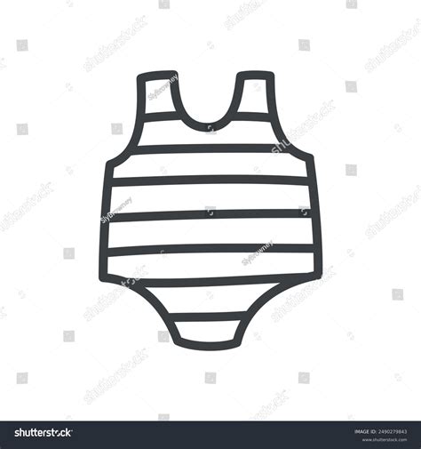 Cute Swimsuit Icon Hand Drawn Monochrome Stock Vector Royalty Free 2490279843 Shutterstock
