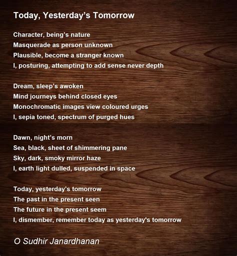 yesterday today and tomorrow poem