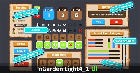 Ngarden Light 4 1 Ui 2d Gui Unity Asset Store