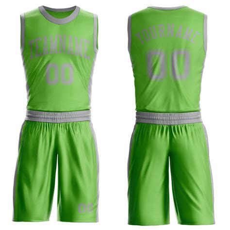 Custom Suit Basketball Jersey Neon Green Gray