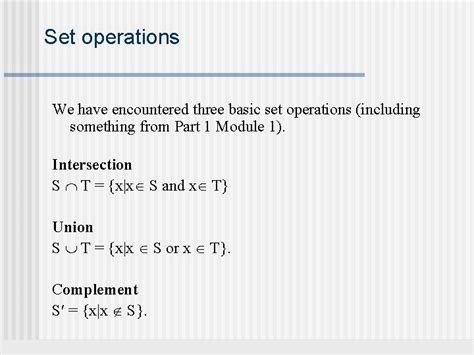 Part Module Set Operations Venn Diagrams