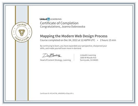 joanna dabrowska on linkedin certificate of completion