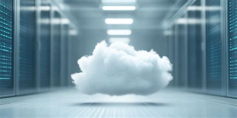 Cloud And It Server Room With Abstract Bokeh Premium Ai Generated Image